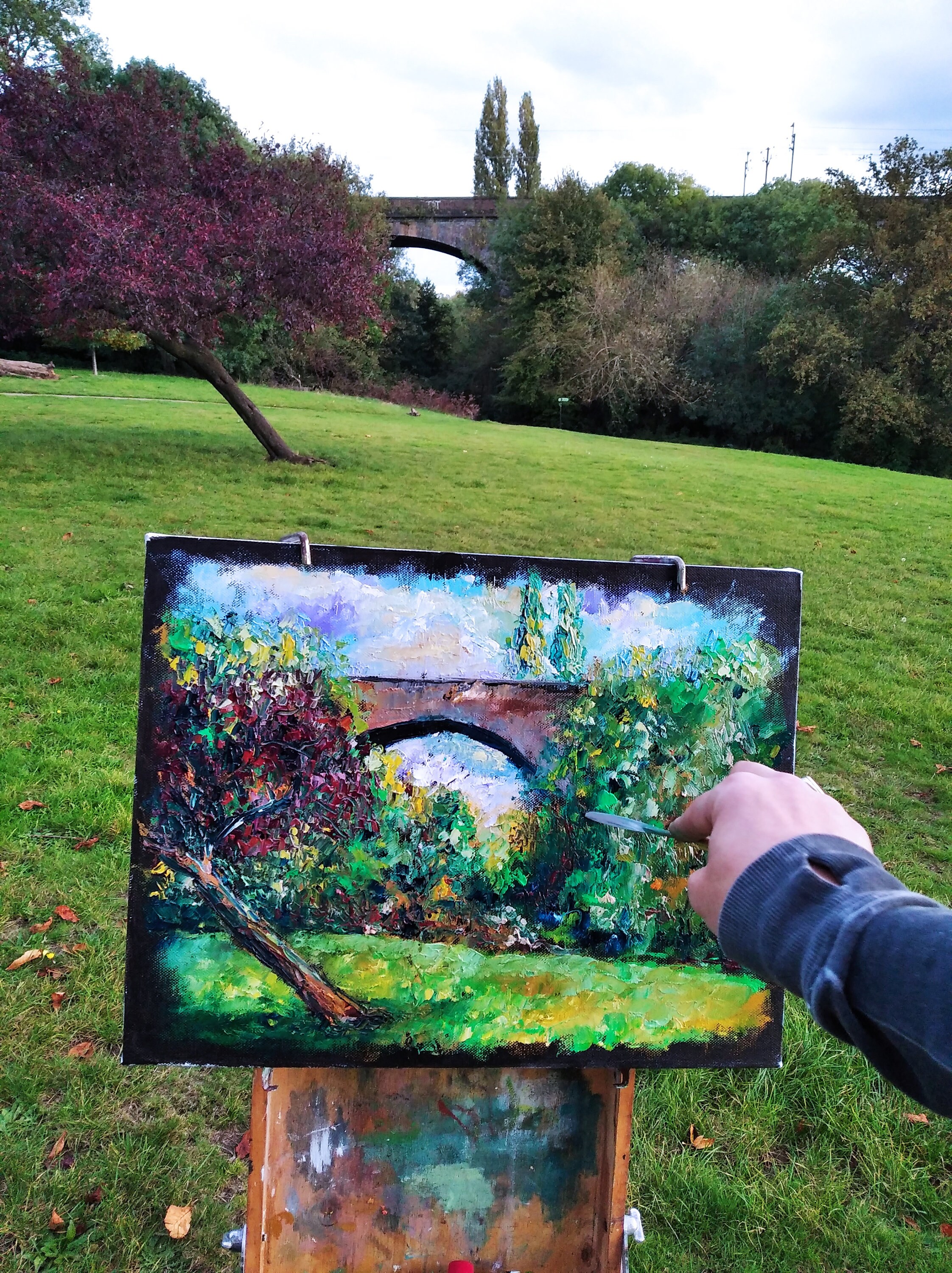 The Railway Bridge - Original Oil Painting - Etsy