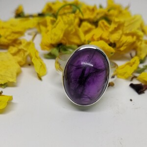 Simple Amethyst Ring, Beautiful Ring, Simple Band Ring, Handmade Ring ...