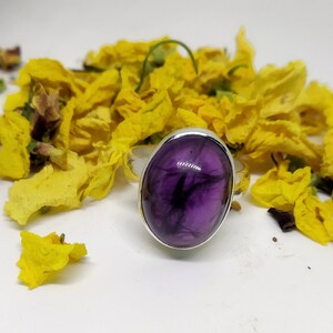 Simple Amethyst Ring, Beautiful Ring, Simple Band Ring, Handmade Ring ...