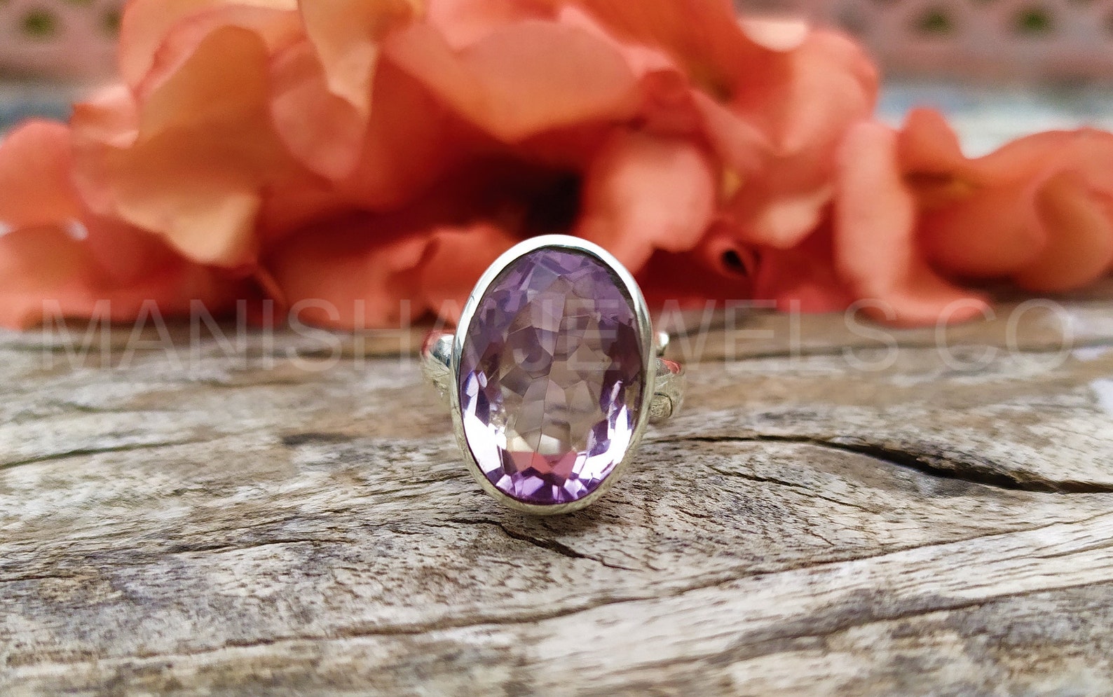 Handmade Amethyst Ring 925 Sterling Silver Oval Shape - Etsy