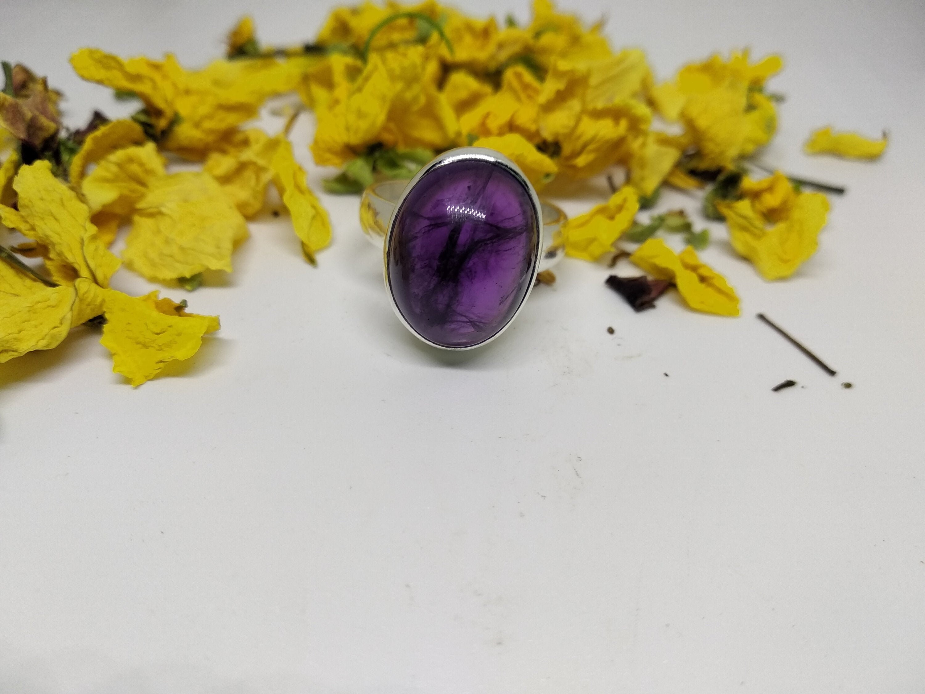 Simple Amethyst Ring Beautiful Ring Simple Band Ring | Etsy