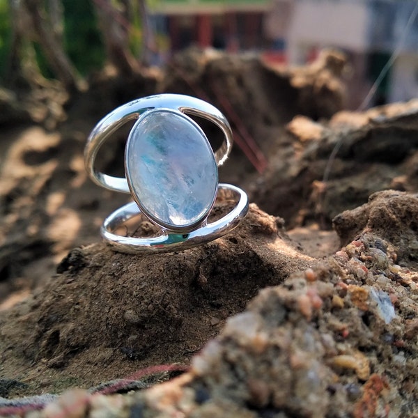 White Stone Ring - Etsy