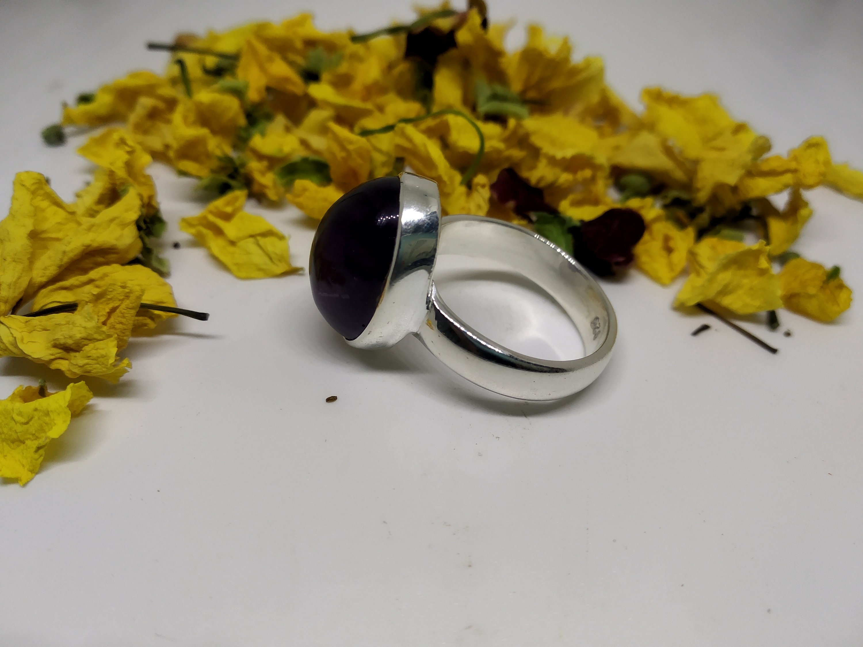 Simple Amethyst Ring Beautiful Ring Simple Band Ring | Etsy