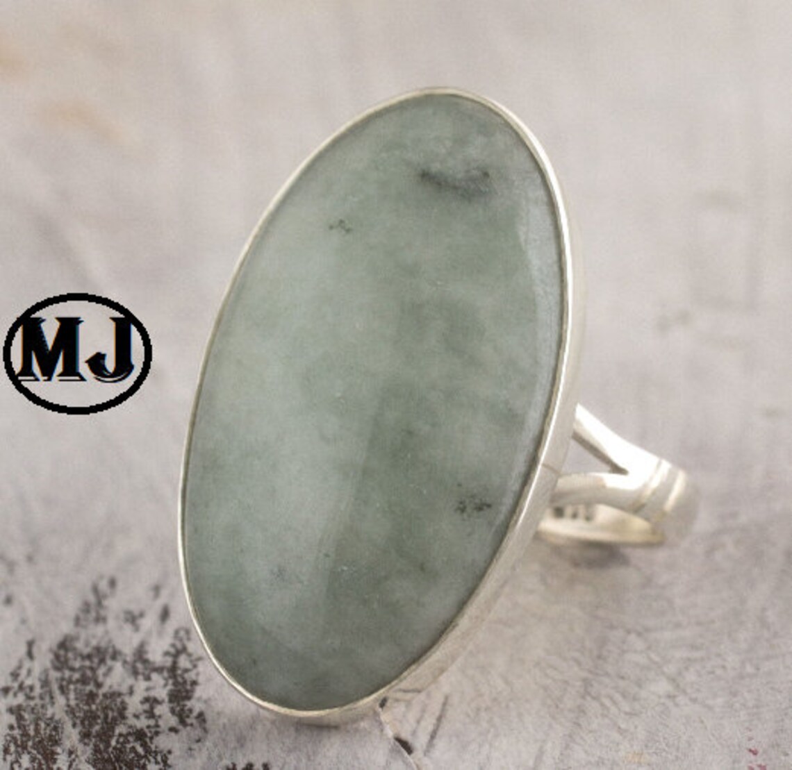 Special Jade Ring 925 Sterling Silver Jade Ring Oval Jade | Etsy