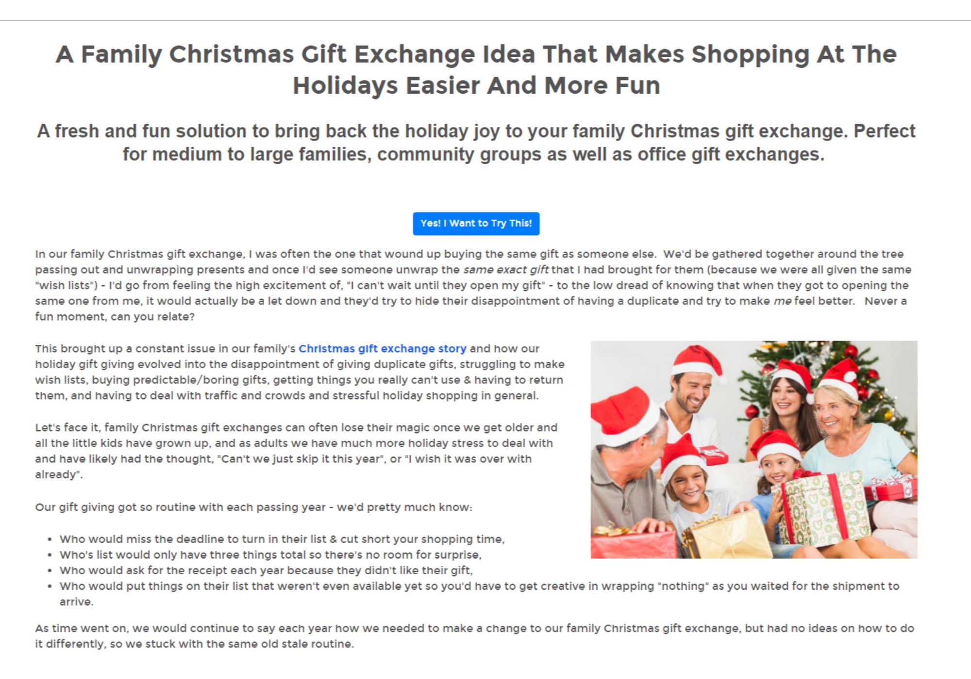 Themed Gift Exchange Idea Christmas Gift Shopping Shortcut Large Family ...