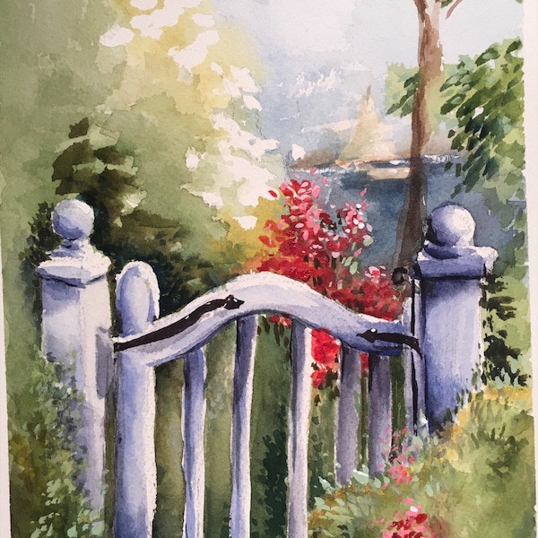 Garden Gate Painting - Etsy