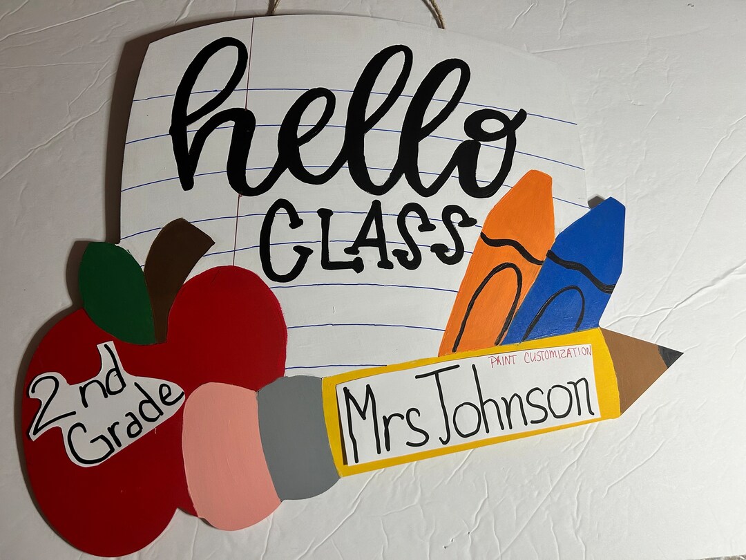 Back to School… Totally Customizable, This Welcoming Wood Door Hanger ...