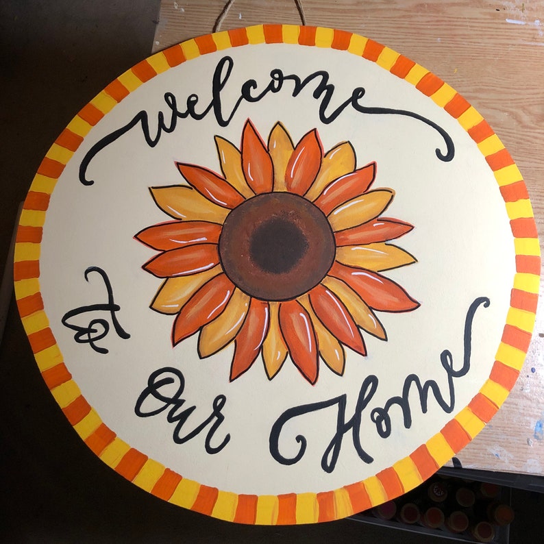 Fall Sunflower Door Hanger That Would Look Awesome on Darker Wood Front ...