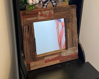 Rustic Mirror, Farm House Mirror, Home Mirror, Reclaimed Mirror, Wood ...