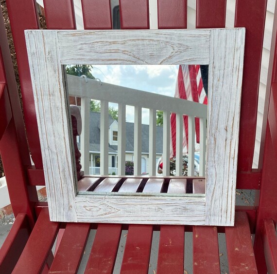 Rustic Mirror Distressed White Mirror Farm House Mirror - Etsy