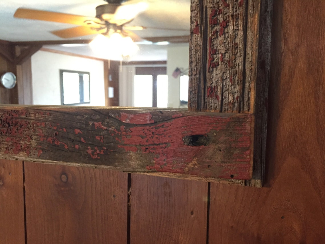Rustic Mirror, Barnwood Mirror, Farmhouse Mirror, Rustic Mirror-made ...