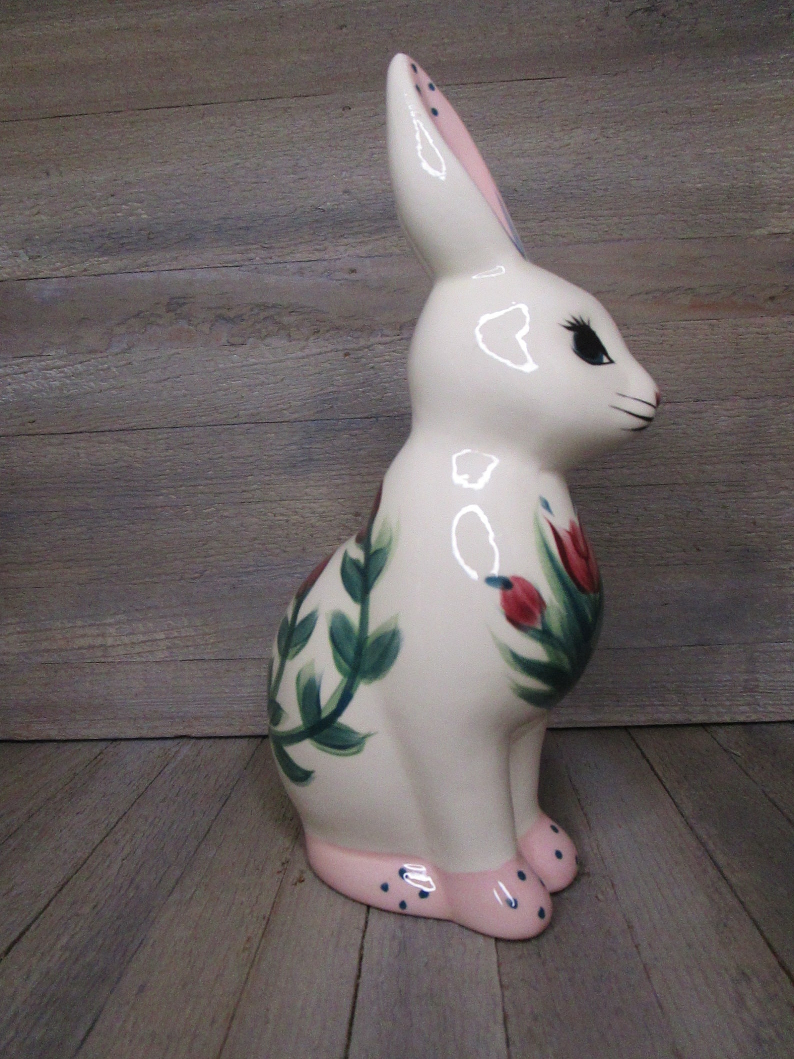 Hand Painted Ceramic Bunnies Set of 3 P Silkotch Rabbits | Etsy