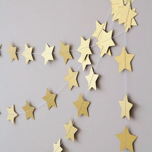 Custom Gold Star Paper Garland Decor, Handmade Party Decorations ...