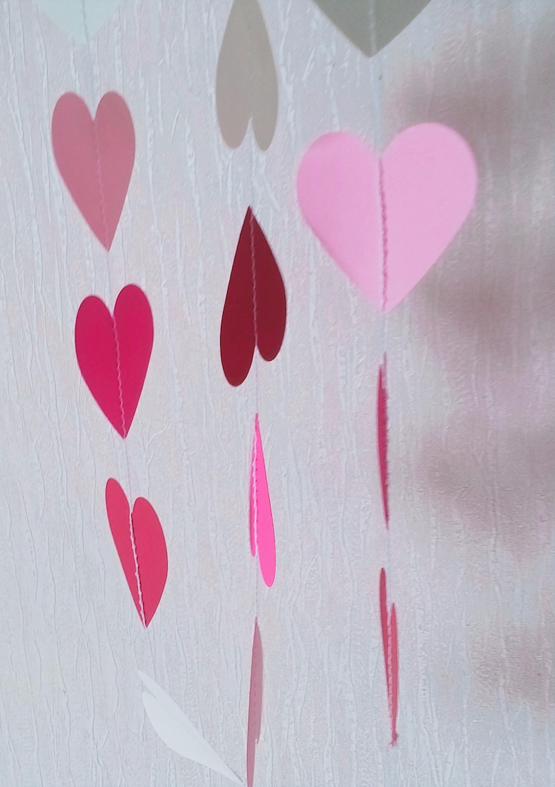 Romantic Heart Paper Garland, Perfect for Weddings, Anniversaries, and ...