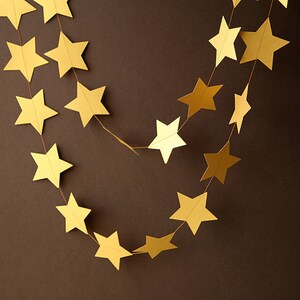 Custom Gold Star Paper Garland Decor, Handmade Party Decorations ...