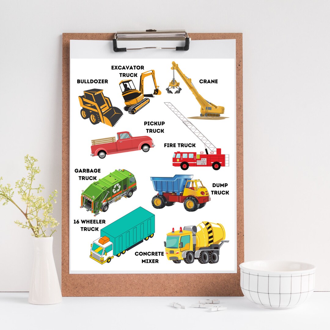 Truck Printable (decor or Educational), Nursery, Learning Words ...