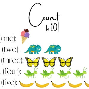 Count to 10 Printable (decor or Educational), Nursery, Learning Words ...