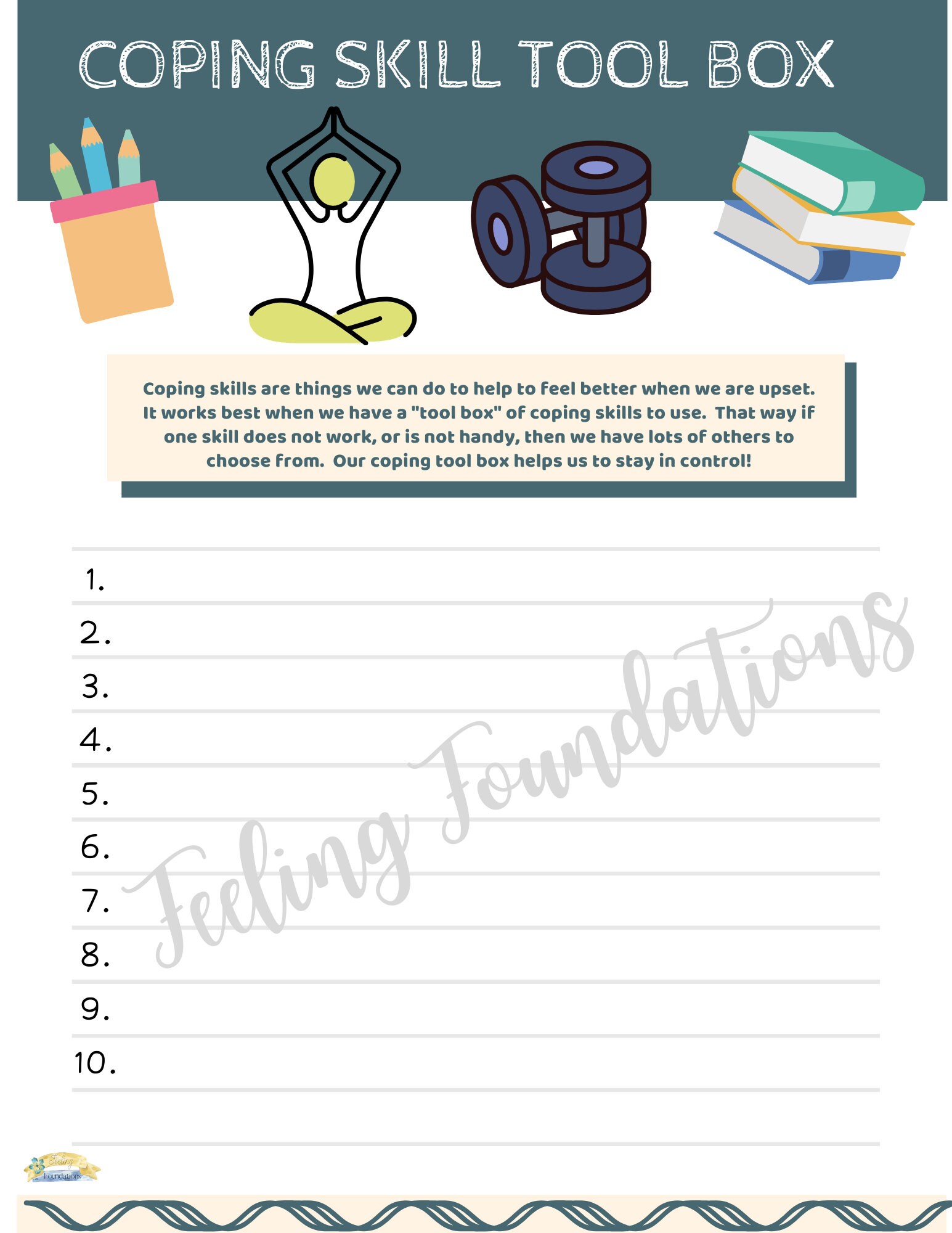 Coping Skill List Handout (kids or Adults) - Etsy