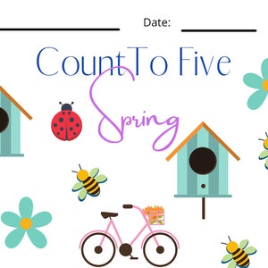 Counting Handout (1 to 5) (spring Theme), Home School, Montessori ...