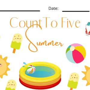 Counting Handout (1 to 5) (summer Theme), Home School, Montessori ...
