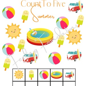 Counting Handout (1 to 5) (summer Theme), Home School, Montessori ...