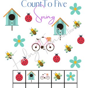 Counting Handout (1 to 5) (spring Theme), Home School, Montessori ...