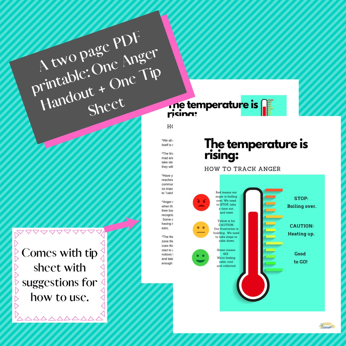 All About Anger Handout (thermometer); Digital Download; (emotion ...