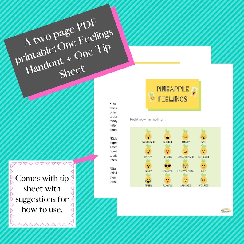 Pineapple Feelings Chart: Emotional IQ Therapy Tool (printable PDF) - Etsy