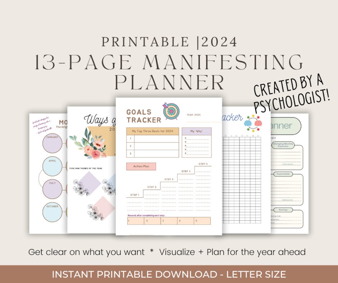 Printable Manifesting Planner, 2024 Manifesting Printable, Psychologist ...