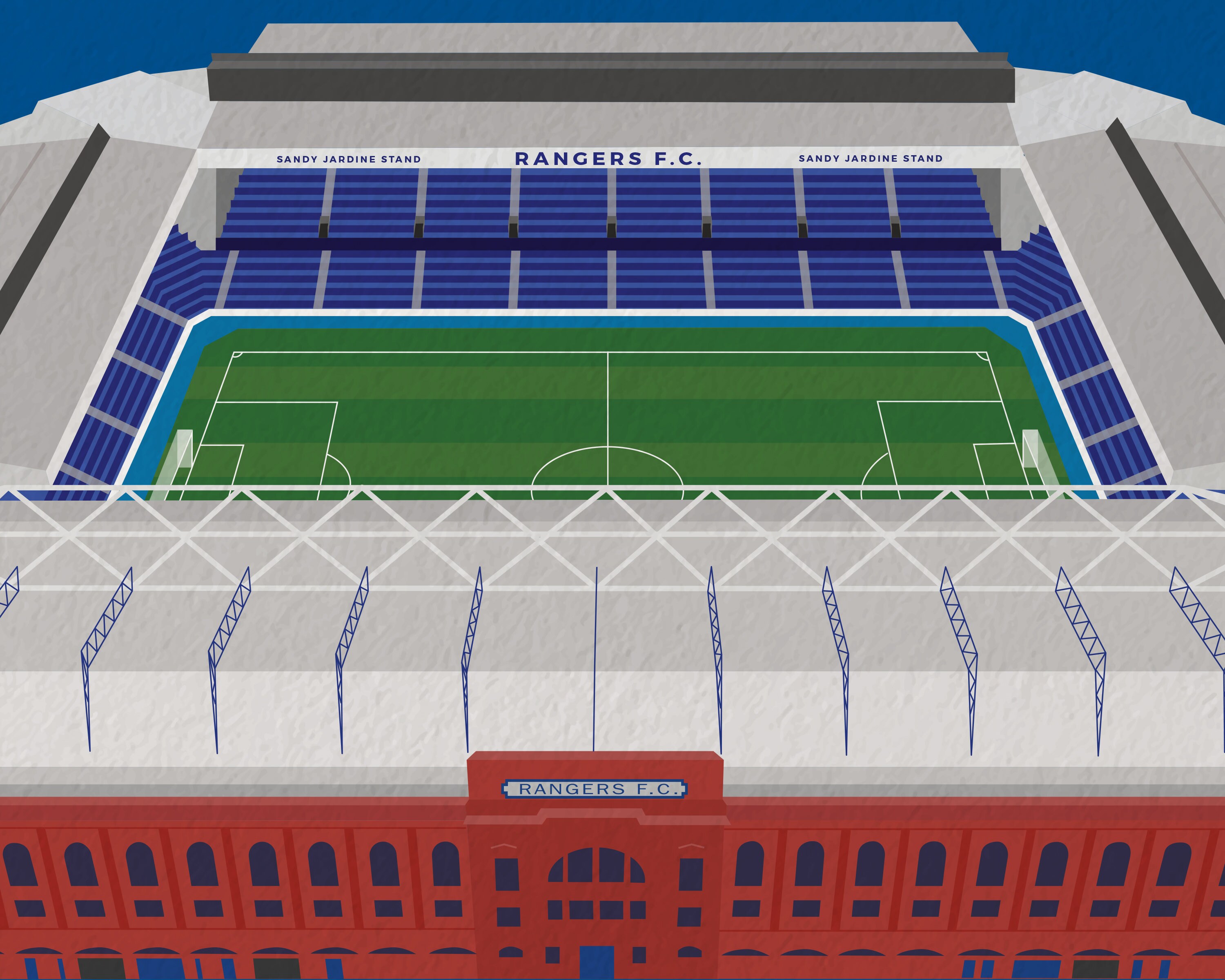 Rangers, Ibrox Print, Football Poster, Football Print, Husband Gift ...