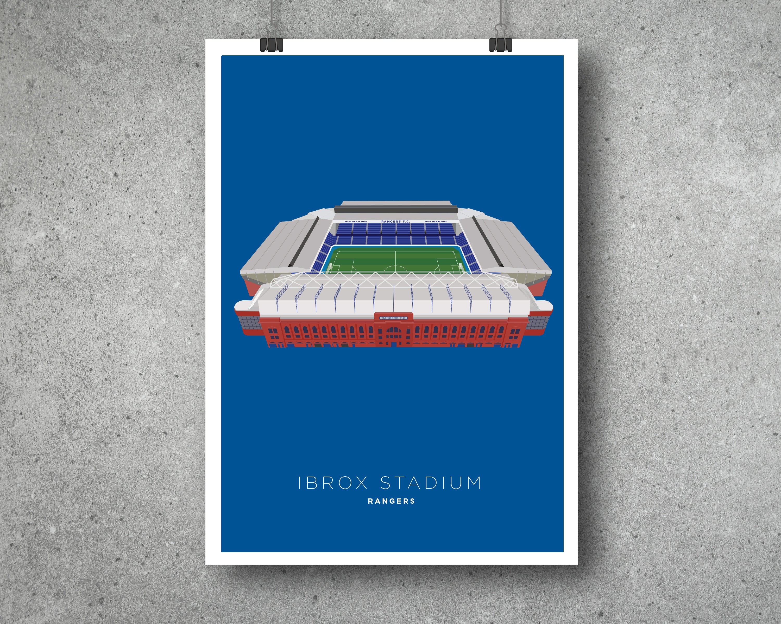 Rangers, Ibrox Print, Football Poster, Football Print, Husband Gift ...