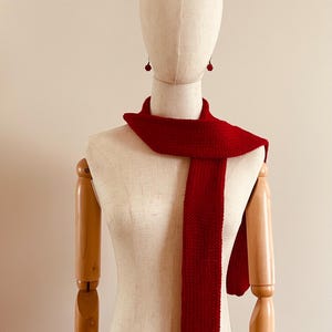 Skinny Red Scarf - Etsy