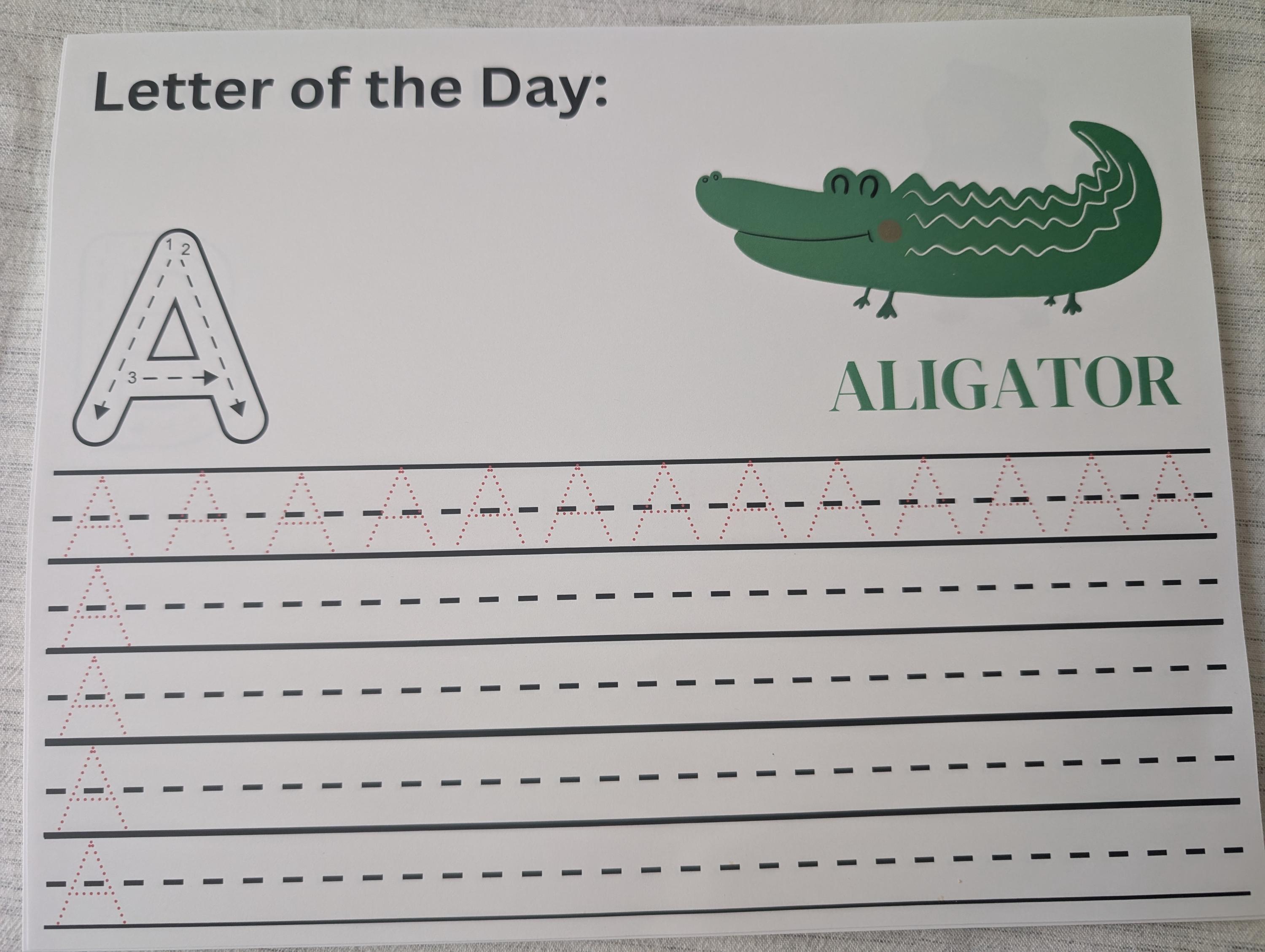 Letter of the Day Letter Tracing for Toddlers and Preschoolers - Etsy