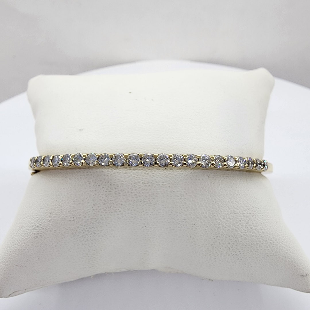 Vintage 14k Yellow Gold 1.25ctw VS2-SI1/G-H Diamond Bangle Bracelet ...