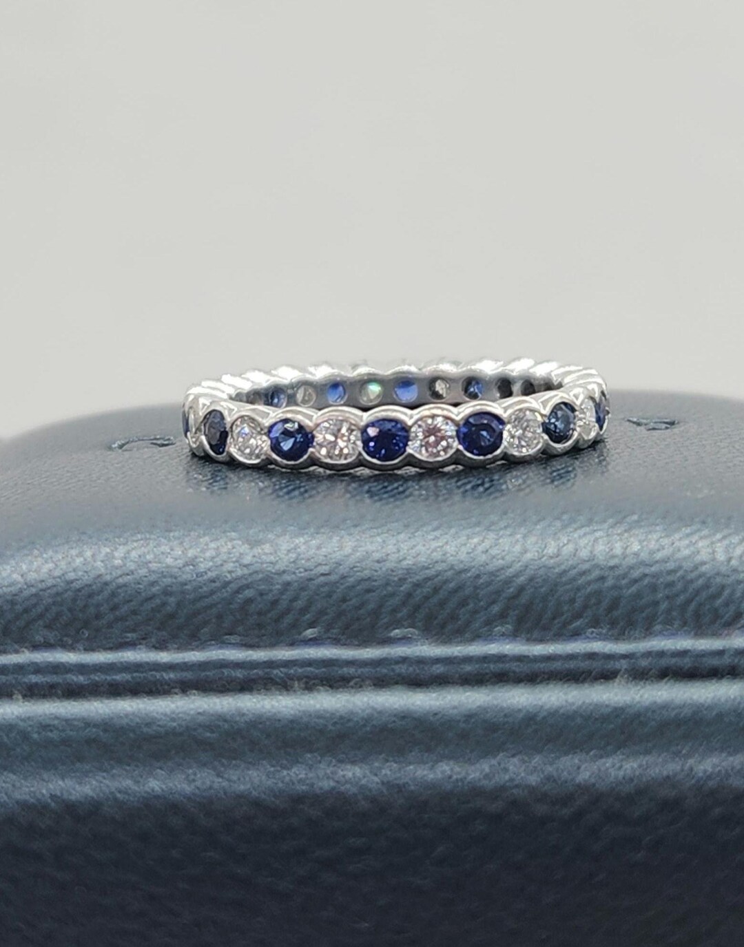 RARE Vintage Graff London House Platinum Diamond and Sapphire Eternity ...