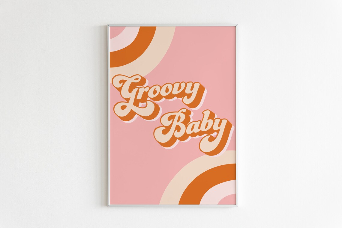 Groovy Baby Art Print Colourful Vintage Retro Boho Print - Etsy