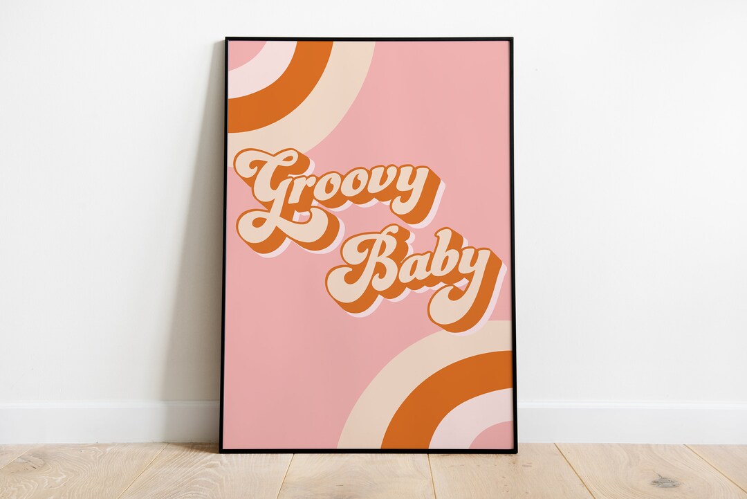 Groovy Baby Art Print Colourful Vintage Retro Boho Print Unframed A6/A5 ...