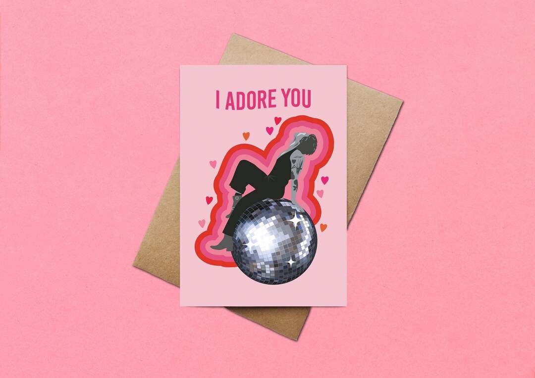 Harry Styles Valentine's Day Anniversary Card I Adore You One Direction ...