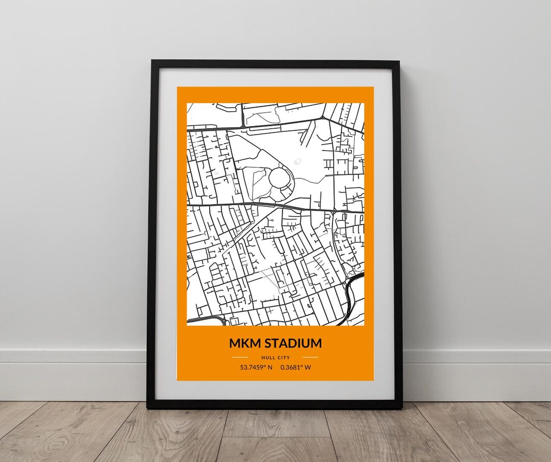 Hull City Club Print MKM Stadium the Tigers Print Football Map Football ...