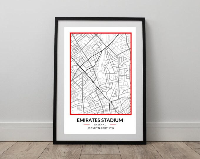 The Arsenal Tube Map - Etsy UK