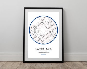 Crystal Palace Print: Selhurst Park Map - Etsy UK