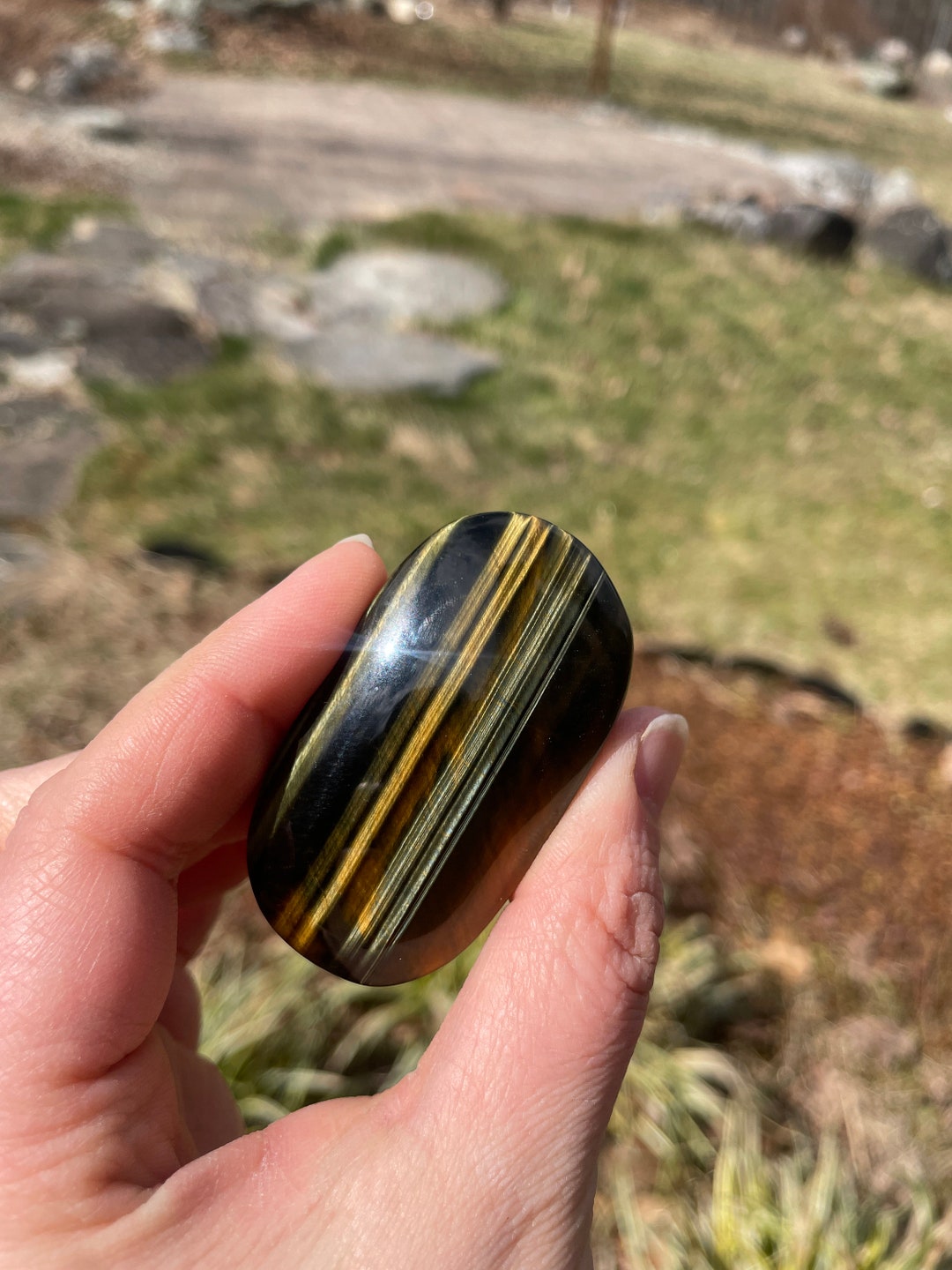 Gorgeous Blue Tiger Eye Aka Hawkeye Crystal Mini Palm Stone - Etsy
