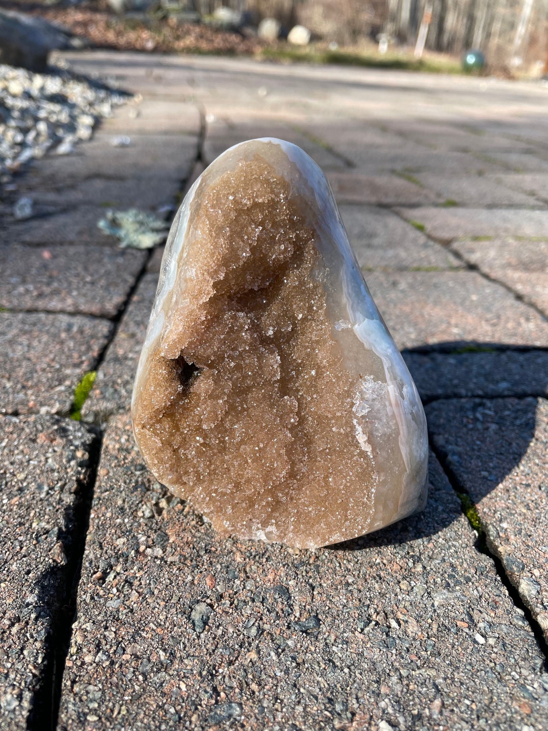 Warm Peach Quartz Geode Standing Freeform Crystal - Etsy