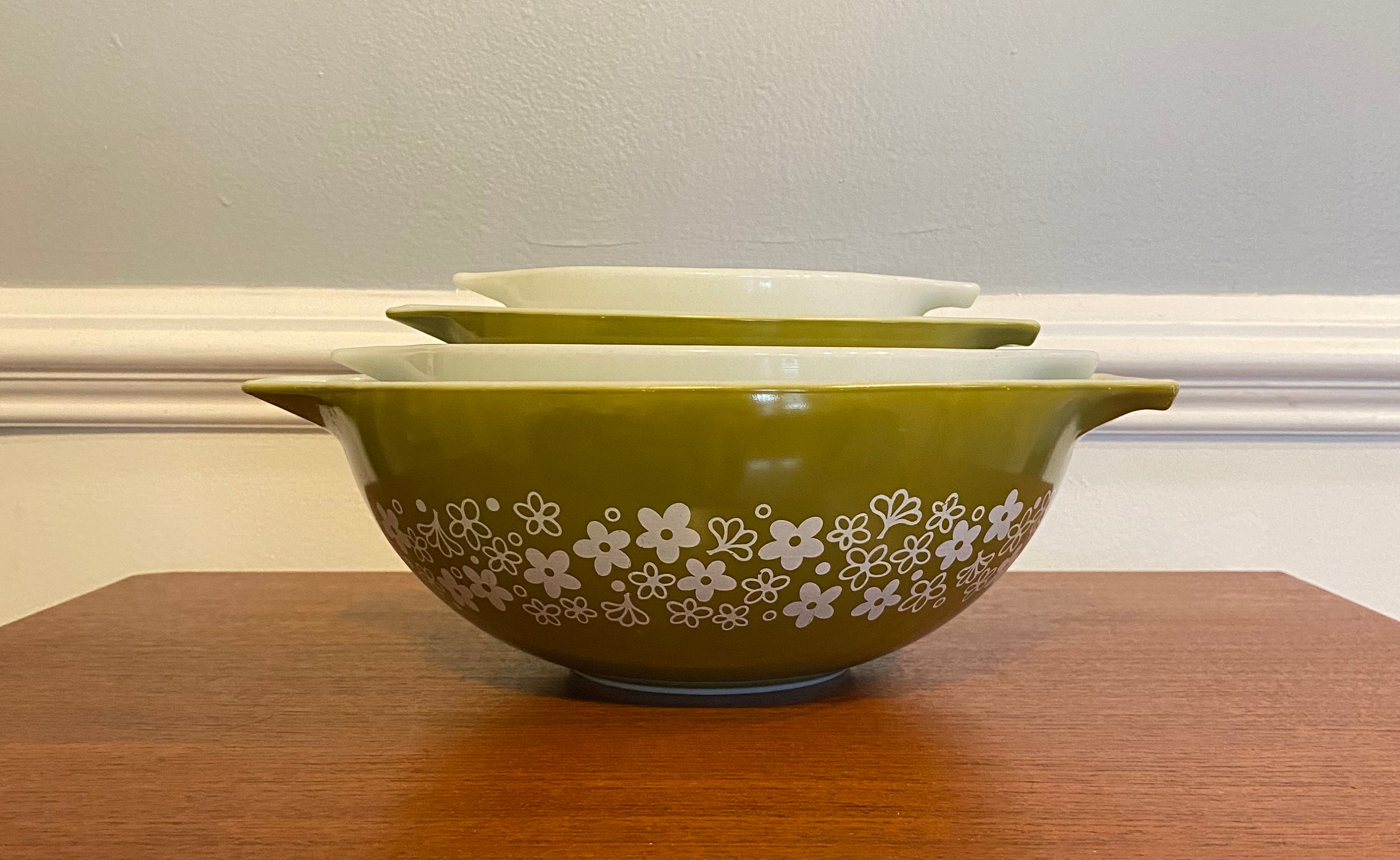 Vintage Spring Blossom Pyrex Cinderella Mixing Bowl Set of 4 441 442 ...