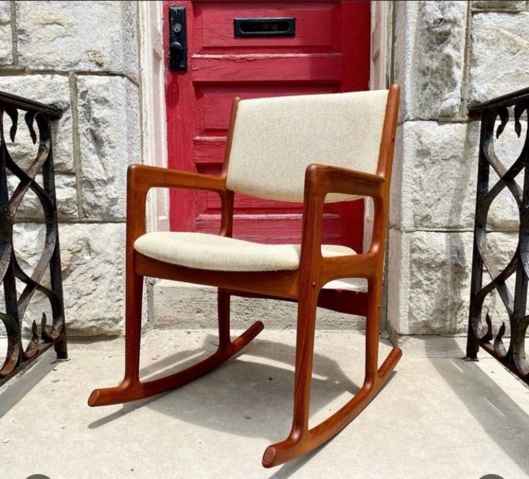 SOLD Vintage Benny Linden Mid-century Modern Teak Rocking Chair - Etsy