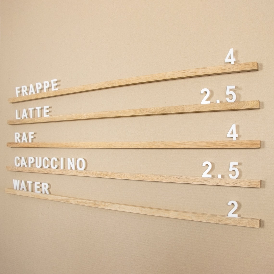 Message Board With Numbers Wood Wall Menu Board Cafe Menu - Etsy