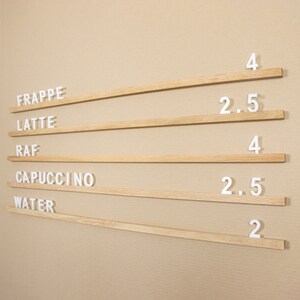 Message Board With Numbers, Wood Wall Menu Board, Cafe Menu Holder ...