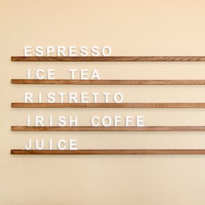 Menu Board, Wall Menu, Changeable Letter Board, Oak Menu Board, Cafe ...
