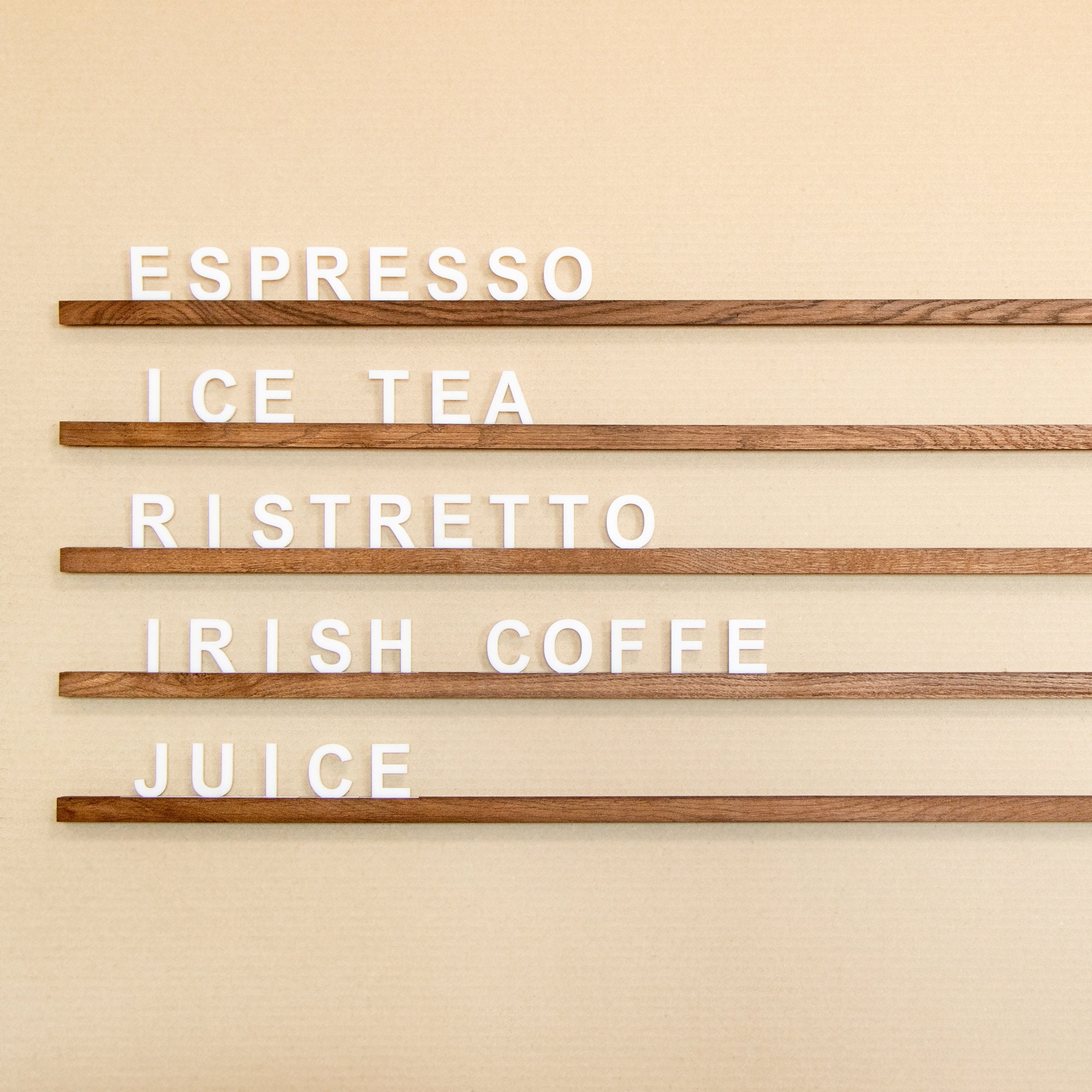 Menu Board, Wall Menu, Changeable Letter Board, Oak Menu Board, Cafe ...