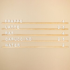 Message Board With Numbers, Wood Wall Menu Board, Cafe Menu Holder ...